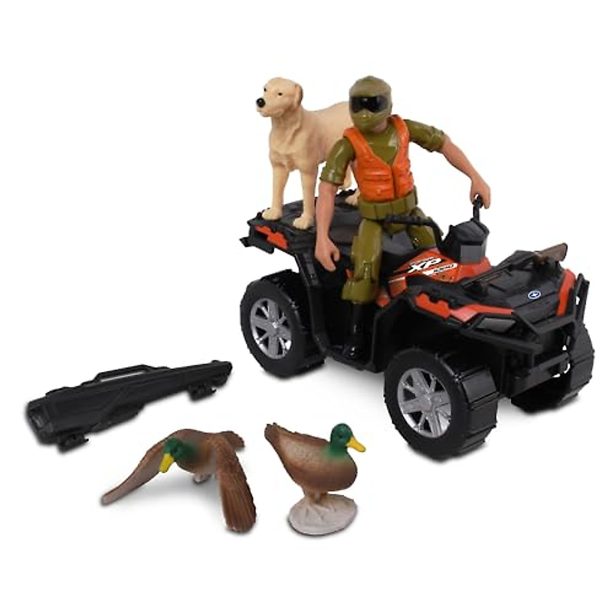 NKOK 1:18 Realtree 8 Piece Polaris Sportsman Duck Hunting Playset, Allows Children to Pretend Play and Use Their Imagination, Hunting Playset, for Ages 3 and up