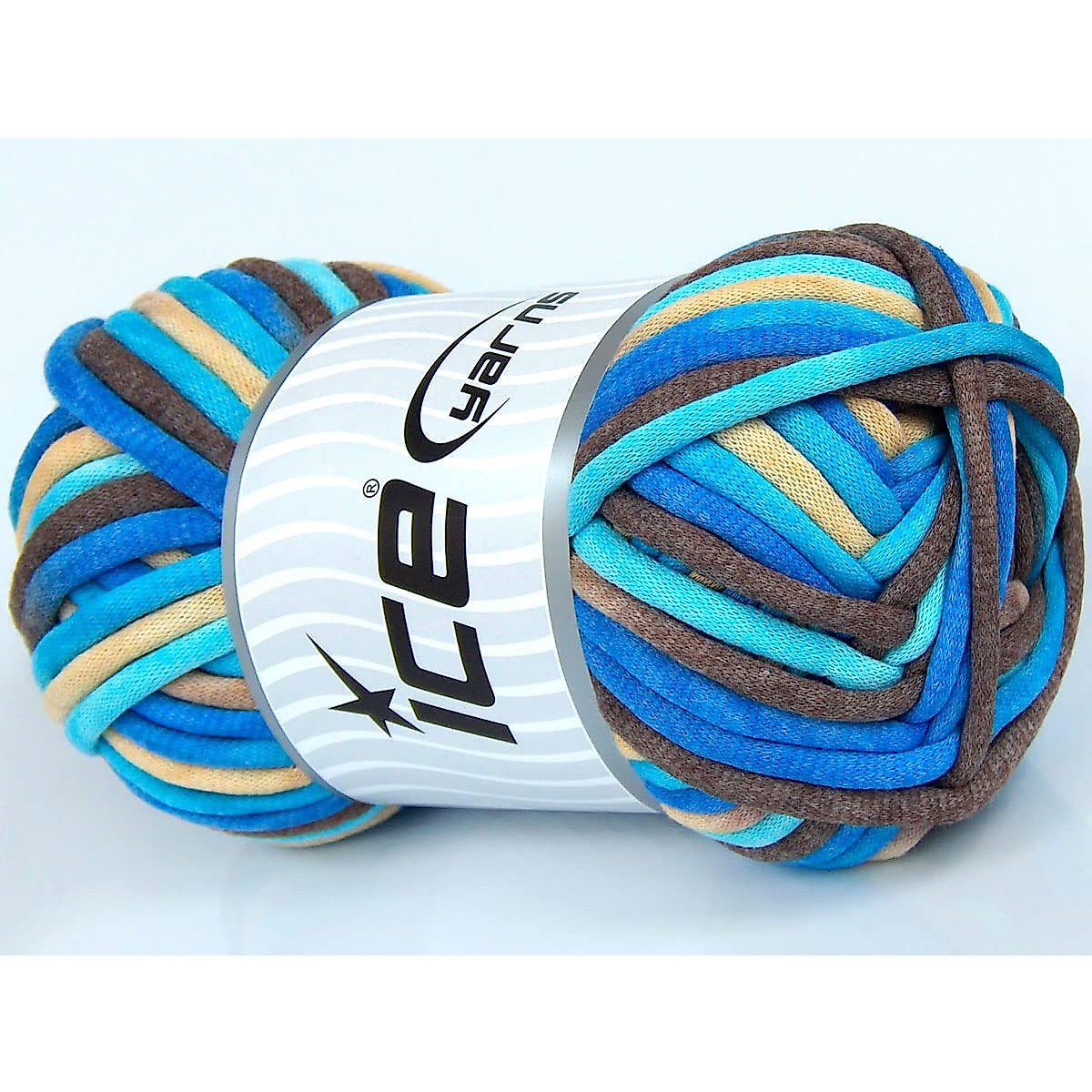 250 gr ICE YARNS Tube Cotton Jumbo Color (40% Cotton) Yarn Blue Shades Brown Shades Cream
