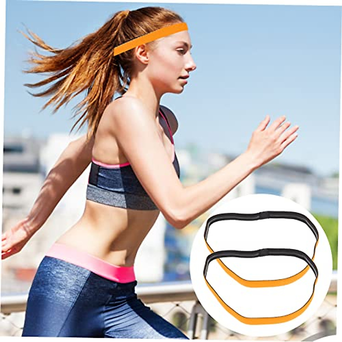 Unomor 2pcs Antiperspirant Sports Headband Sweat Headband scrunchies for Women Football Sweatband Workout White Soccer Ball Running Headbands Fitness Comfortable Supplies Polyester