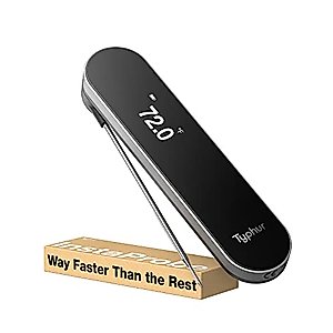 Typhur InstaProbe, No.1 Fastest (Less Than .75 Second) Meat Thermometer Digital, Instant Read Thermometer with OLED Display, IP67 Waterproof Food Thermometer for Cooking, Smoker, BBQ, Grill