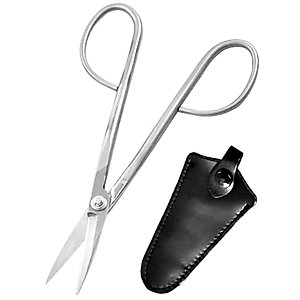 KAKURI Bonsai Twig Scissors 8.2" (210 mm) Professional Bonsai Tool, Japanese Stainless Steel, Silver, Made in JAPAN