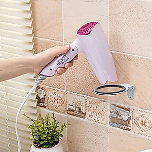 Lurrose Blow Dryer Holder Blow Dryer Holder Hair Dryer Wall hair dryer ring holder steel hair blower holder hair dryer wall mount Storage Ring: Hair Hair Dryer Holder Wall Mounted Hair Dryer Stand