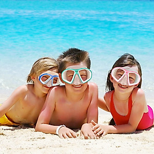 Supertrip Kids Swim Goggles, Swim Mask with Nose Cover, Tempered Glass Snorkel Diving Mask for Youth Boys Girls Age 6-14