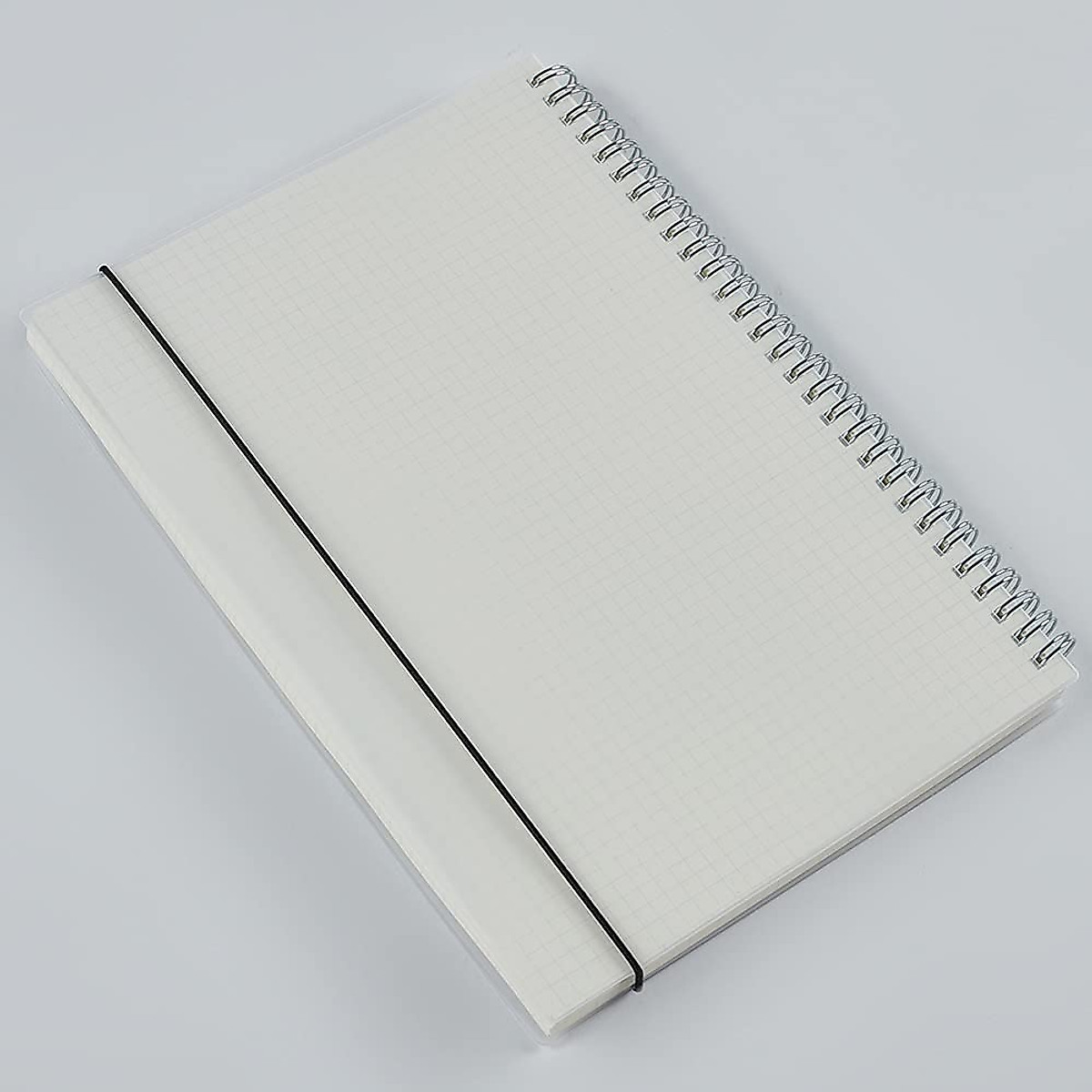 2 Pack B5 Spiral Bullet Dotted Journal with 120gsm Thick Paper, Dot Grid Spiral Notebook with Plastic Hardcover and Elastic Band Closure, 80 Sheets Per Pack 7.3X 10 inches