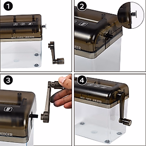 JIKIOU Mini Hand Shredder Portable Paper Shredder Manual Shredder Documents Paper Cutting Tool Home Office Desktop Stationery Black