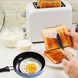 STIVEMIAO Small Frying Pan, 4.7 Inch Egg Frying Pan Heat Resistant Non Stick Pan with Handle Round Omelet Pan for Stove Gas, Induction Hob Blue Small Frying Pan