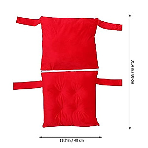 DOITOOL Outdoor Chair Cushions Recliner Glider Rocking Chair Cushion and Pads Set Non- Chair Cushions Back and Cushion for Indoor Outdoor Office Home (Red) Outdoor Glider Car Seat Cushion