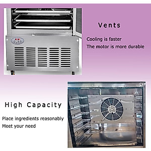 Vaseni 150L 5 Trays Commercial Blast Freezer, Blast Chiller, Blast Chiller Shock Freezer 2.8in Touch Panel, -35~+3℃ Temperature Control, for Ice Cream, Dumpling, Fish, Seafood, Chicken, Frozen Meat
