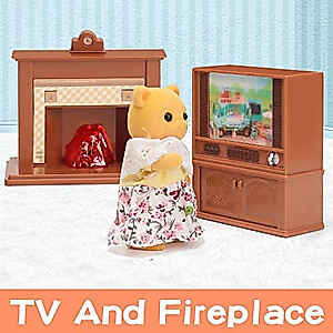 Dollhouse Furniture Set for Kids Toys Miniature Doll House Accessories Pretend Play Toys for Boys Girls & Toddlers Age 3+ with Living Room