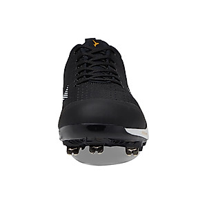 Mizuno Men's Dominant 4 Baseball Shoe, Black-White, 8.5