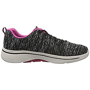 Skechers Women's GO Walk Arch FIT-Glee Sneaker, Black/Hot Pink, 9.5