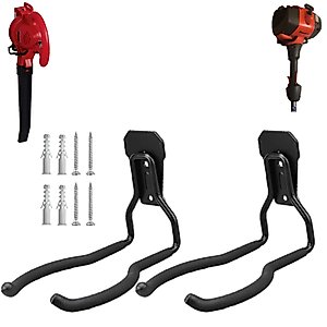 Juformin Garden Power Tool Hanger, String Trimmer Hanger, Weed Eater Rack, Garage Wall Hooks, Weedeater Hanger, Power Tool Holder for Garage Wall, Utility Hooks for Garage Tool Storage 2 Pcs