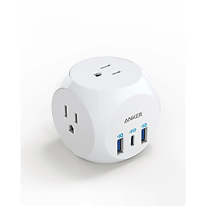 Anker Electrical Outlet Extender with 30W USB C Charger, Multi Plug Outlet with 3 USB Ports and 3-Outlet Extender,Power Delivery High-Speed Charging for iPhone 14/13/13 Pro, Cruise Ship, Home, Office