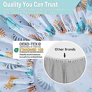 bimocosy Crib Sheet,3 Pack Crib Sheets for Baby Girl Boy Size 28"x 52" for Standard Crib and Toddler Mattresses, Super Soft Breathable Microfiber Crib Mattress Sheet,Floral/Elephant/Pink