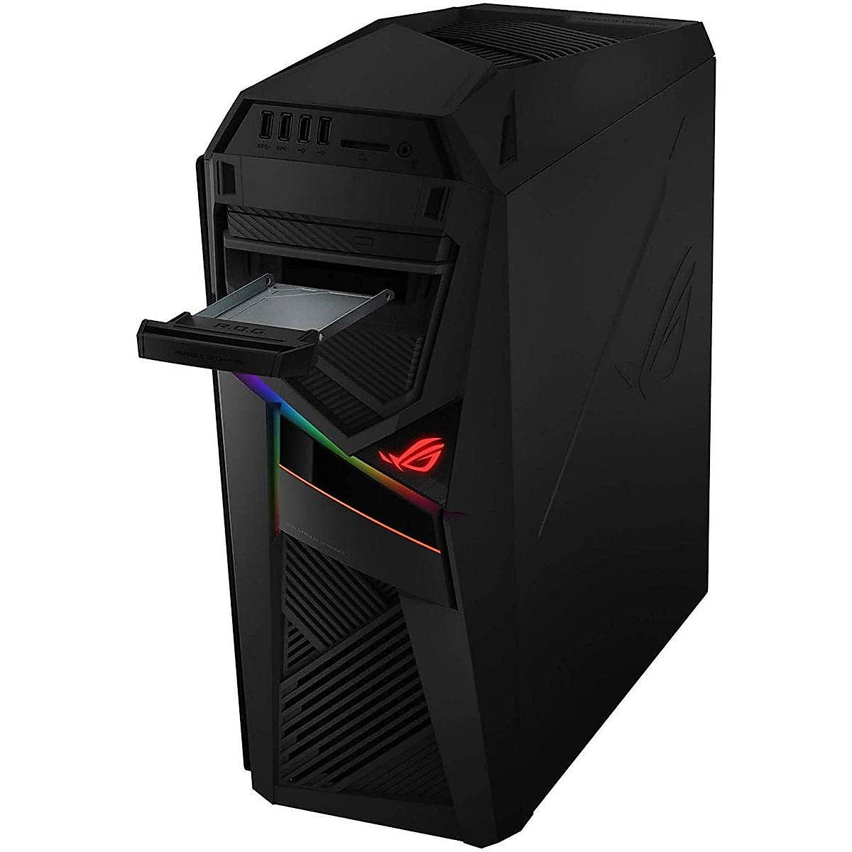 Asus ROG Strix GL12 Gaming Desktop, Overclocked 9th Gen Intel Core i7-9700K, NVIDIA GeForce RTX 2080 8GB, 16GB DDR4 RAM, 256GB PCIe Nvme SSD + 2TB HDD, Windows 10 - GL12CX-DH781, Black/Grey