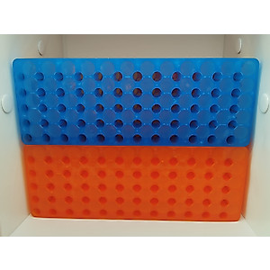 TQshop Tube Rack,Double Panel Microcentrifuge PCR Centrifuge Tube Holder, 60-Well,Pack of 2