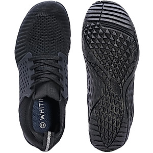 WHITIN Women's Low Zero Drop Shoes Minimalist Barefoot Trail Running Camping Size 7.5-8 Wide Toe Box Female Fitness Workout Sneaker Lightweight Black 38
