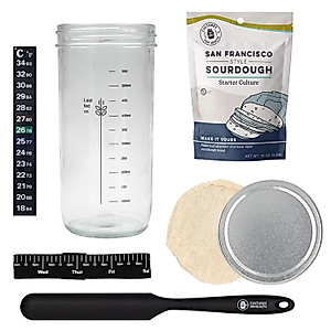 Cultures for Health Sourdough Starter Jar Kit + San Francisco Sourdough Starter Culture Bundle | Essential Baking Supplies For Homemade Bread | DIY Breadmaking Kit