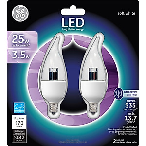 GE Lighting 3.5 Watt (25 Watt Replacement) LED Soft White, Clear Finish Light Bulb