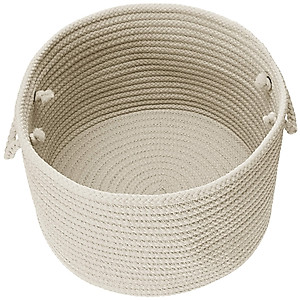Simply Home Solid Braided Basket, 18"x18"x12", White