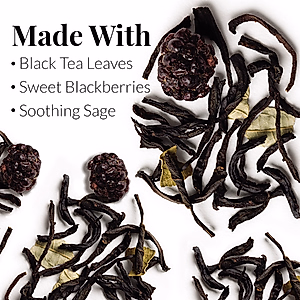 The Republic of Tea Blackberry Sage Full-Leaf Loose Black Tea, 3.5 oz Refill Bag | Steeps 50 Cups