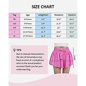 HASMES Girls Flowy Shorts with Spandex Liner Butterfly Athletic Shorts for Kids/Toddler 11-12Y (Hot Pink)