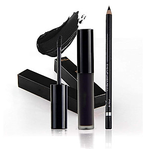 MAEPEOR Matte Lipstick and Lipliner Set 2Pcs Non-Stick Cup Velvety Liquid Lipgloss Set Waterproof and Long Lasting Liquid Lipstick Set for Women and Girls (2PCS Set, Black)
