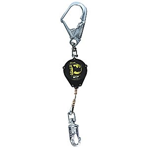 Miller CFL-5/9FT Black Rhino 9-Foot Self-Retracting Lifeline with Steel Swivel and Rebar Locking Snap Hook, Black