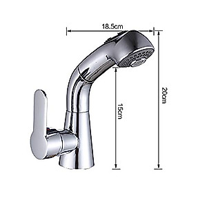 Mixer Tap Bathroom Bath Shower Faucet Basin Pull Out Dual Sprayer Tap Kitchen Sink Universal Rotation Nozzle Cold Hot Mixer Tap Deck Mounted Bathroom Bathtub Shower Water Faucet