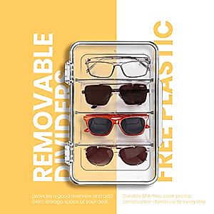 Utopia Home Eye Glasses Holder (Pack of 3) - Premium Sunglass Organizer - Eyeglass Holder & Glasses Storage Organizer for Sunglasses, Reading Glasses & Accessories (Clear)