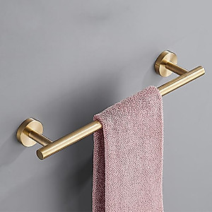 Vanloory 6 Pieces Bathroom Hardware Set 304 Stainless Steel-Towel Rack Set Include Hand Towel Bar+Toilet Paper Holder+4 Robe Towel Hooks Bathroom Accessory Towel Bar Set (Gold, 24IN)