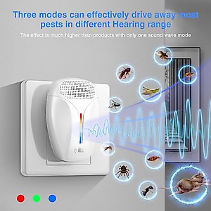2024 Upgraded Version Ultrasonic Pest & Insect Repeller, Ultrasonic Repellent for Roach, Rodent, Mouse, Bugs, Mosquito, Mice, Spider, Ant,Electronic Plug in Pest Control,3 Mode Switching,6 Packs