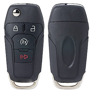 Keymall Flip Key Fob Keyless Entry Remote Control for Ford F150/F250/F350/F450/F550 2017-2020 for Ford Ranger 2019 2020(FCC ID:N5F-A08TDA P/N:164-R8134) 4 Buttons (Aftermarket)
