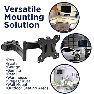 Mount-It! Universal VESA Pole Mount with Articulating Arm | Full Motion TV Pole Mount Bracket | VESA 75 100 | Fits TVs or Monitors Up to 32 Inches (MI-391)