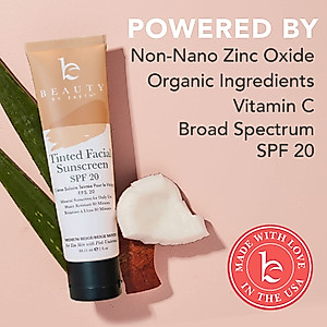 Tinted Face Sunscreen SPF 20 - Reef Safe Sunscreen for Face, Mineral Sunscreen Face SPF, Zinc Sunscreen, Tinted Sunscreen for Face Sun Skin Care, Sun Screen, Zinc Oxide Sunscreen, Facial Sunscreen