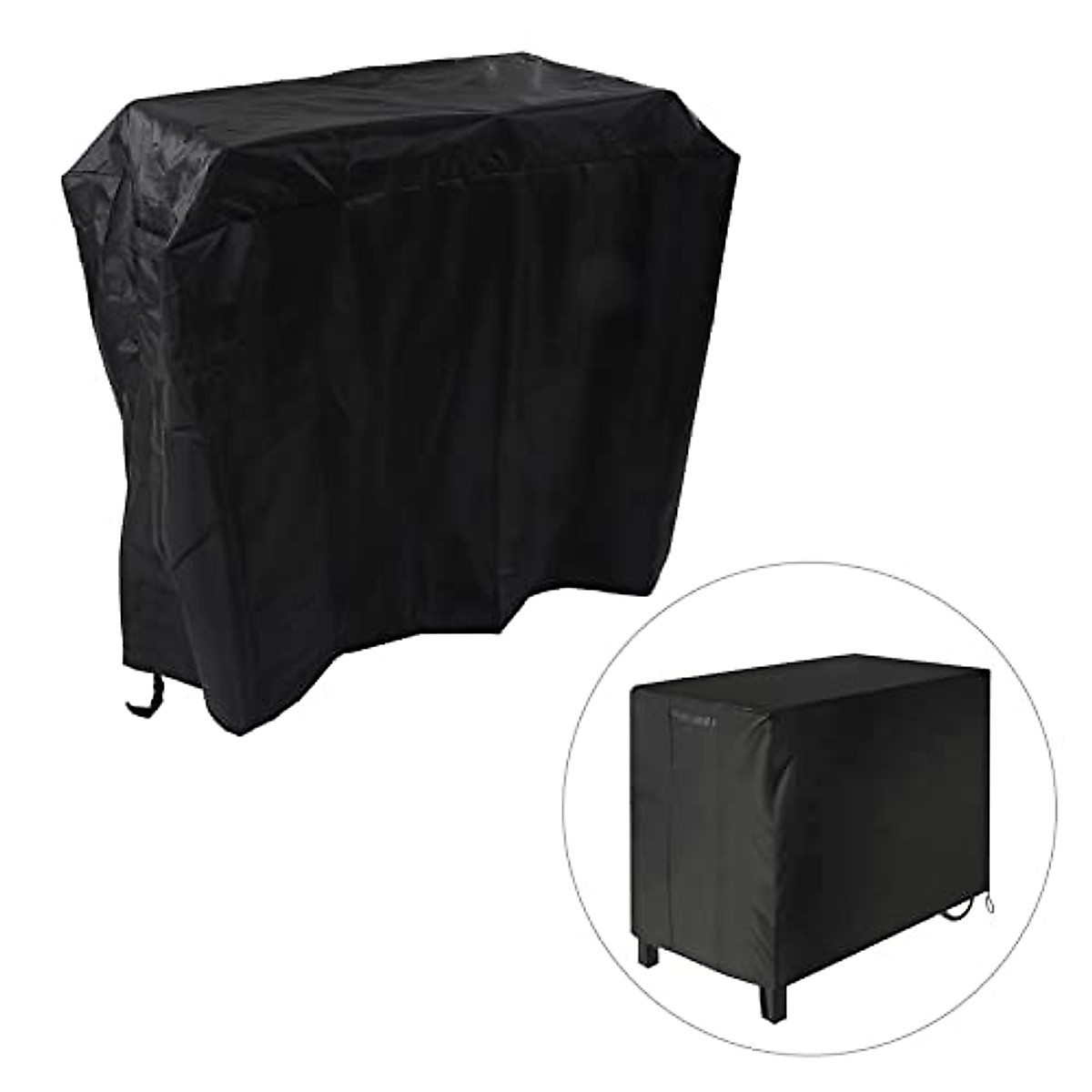 Garden kit Outdoor Mobile Dining Car Cover Waterproof Sun Protection Griddle Cover 420D Silver Coated Oxford Cloth BBQ Grill Shade(黑色)