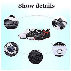 UGUHU Shoe with Wheels Retractable Skateboarding Outdoor Roller Skate Shoes Wheels Shoes Cross Trainers Sneakers for Boys Girls,WhiteSingleWheel-31
