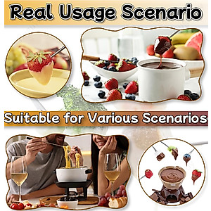 Stainless Steel Fondue Forks 6Pcs 9.1" with Heat Resistant Handle Color Fondue Set Fondue Sticks Fondue Cheese for Grill Cake Chocolate Meat Fruits Cheese Fondue Fountain Roast Marshmallows Dessert