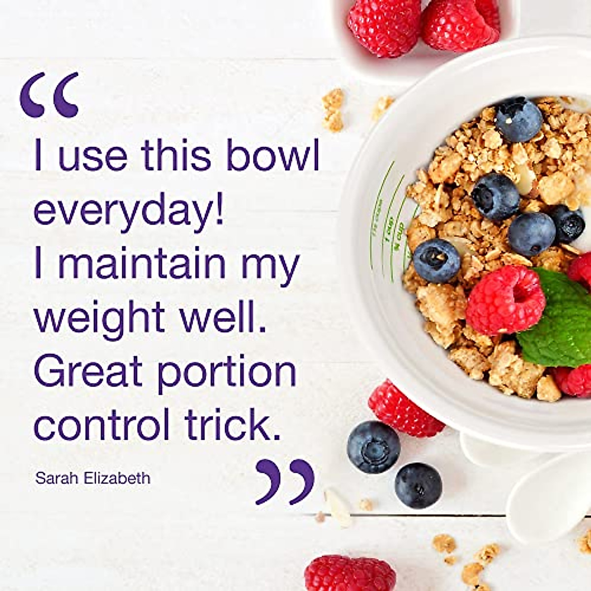 PORTION CONTROL BOWL, MELAMINE for Weight Loss, Bariatric Surgery, Diabetes and Healthier Diets. Educational, visual tool for adults and children by Dietitian Amanda Clark