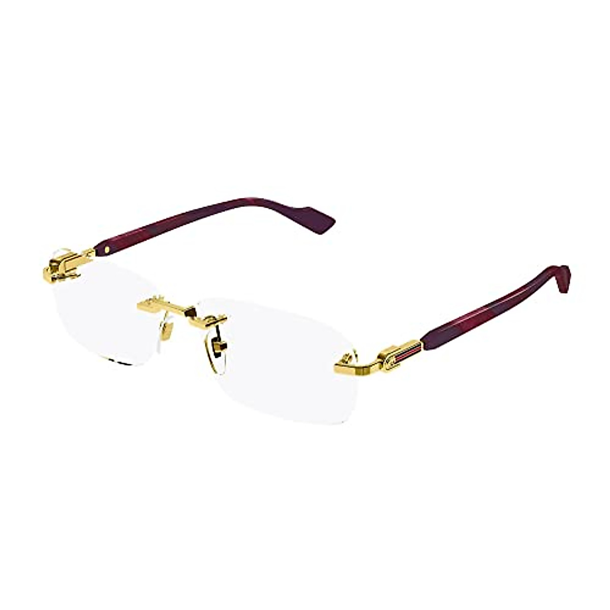 Gucci GG1221O 003 Gold Rectangular Men's Eyeglasses