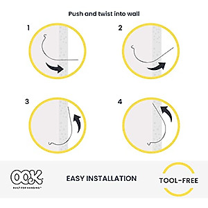 OOK 591821 Monkey Hook, Picture Hanger, Mirror Hanging for Drywall, Hangs up to 35 Pounds, Steel (10 Piece) , White