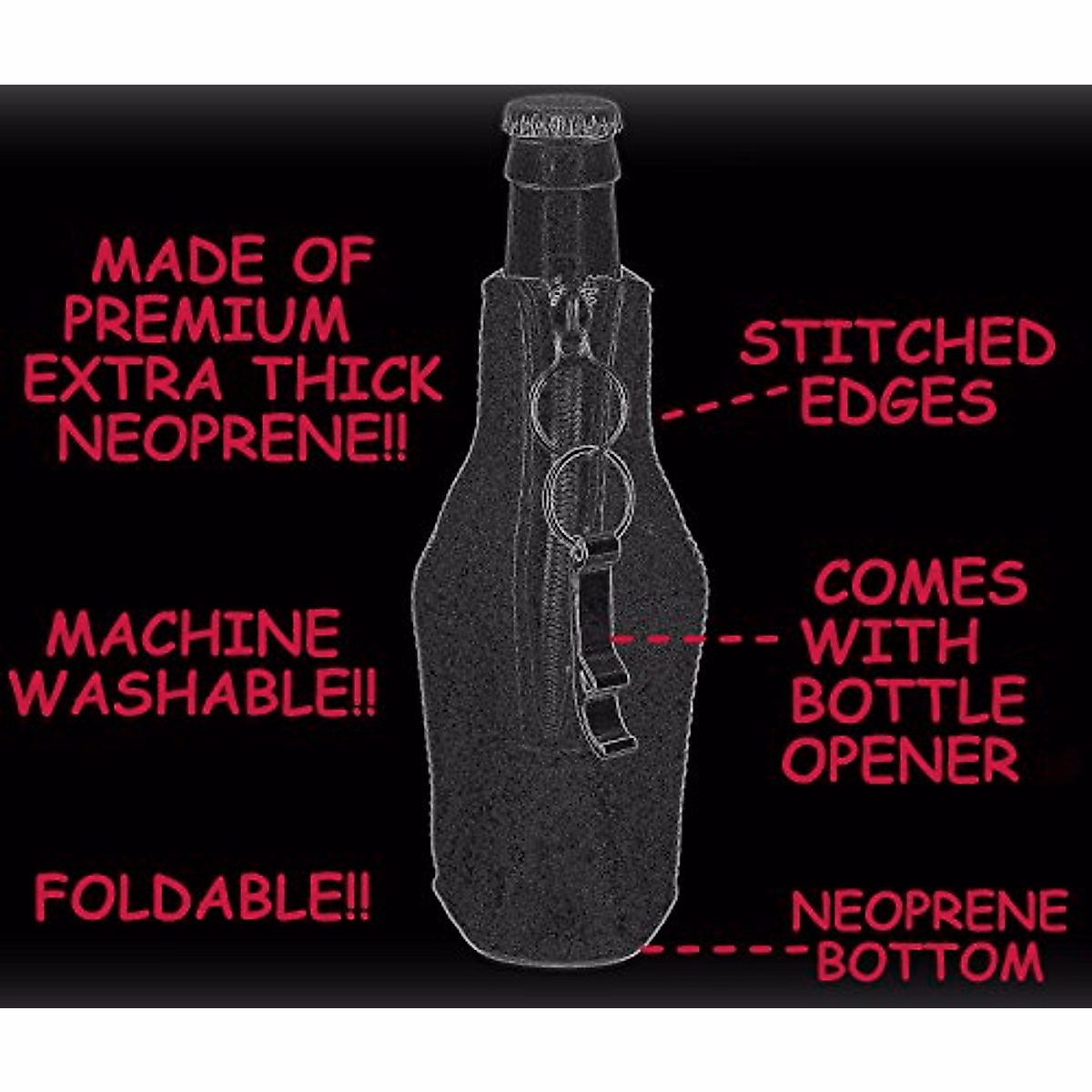 Funny Guy Mugs Flamingo Collapsible Neoprene Bottle Coolie - Drink Cooler