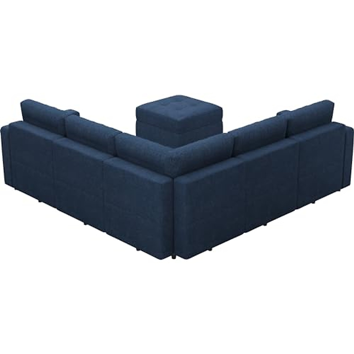 Belffin Oversized Modular Sectional Sofa Fabric L Shape Pull Out Couch with Ottoman Sleeper Sectional Couch with Chaise and Storage Sectional Set 6 Seater Sofa Reversible Sofa for Living Room Blue