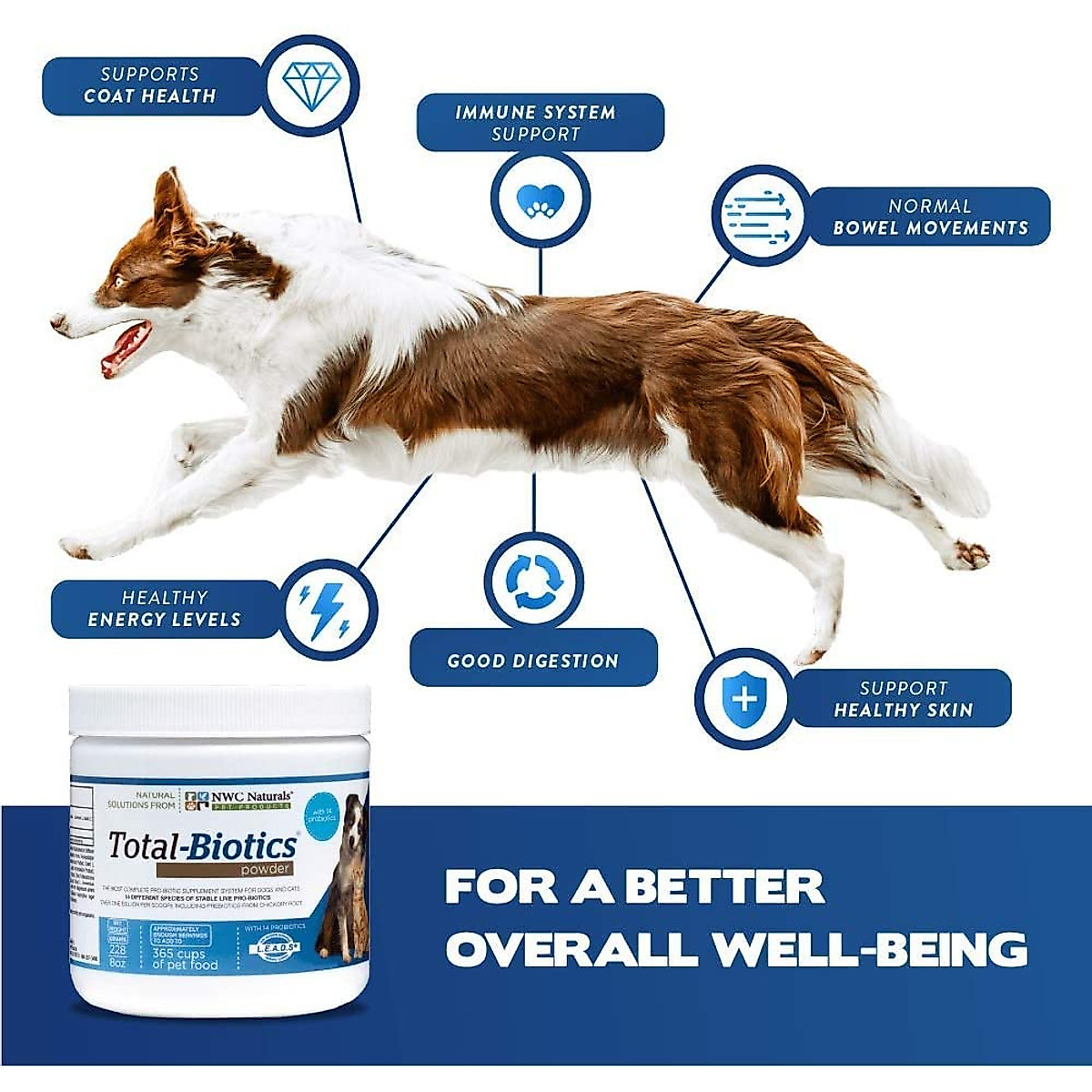 NWC Naturals Total Biotics & Probiotics for Dogs and Cats, 365 Cups Treats, 8 ounces