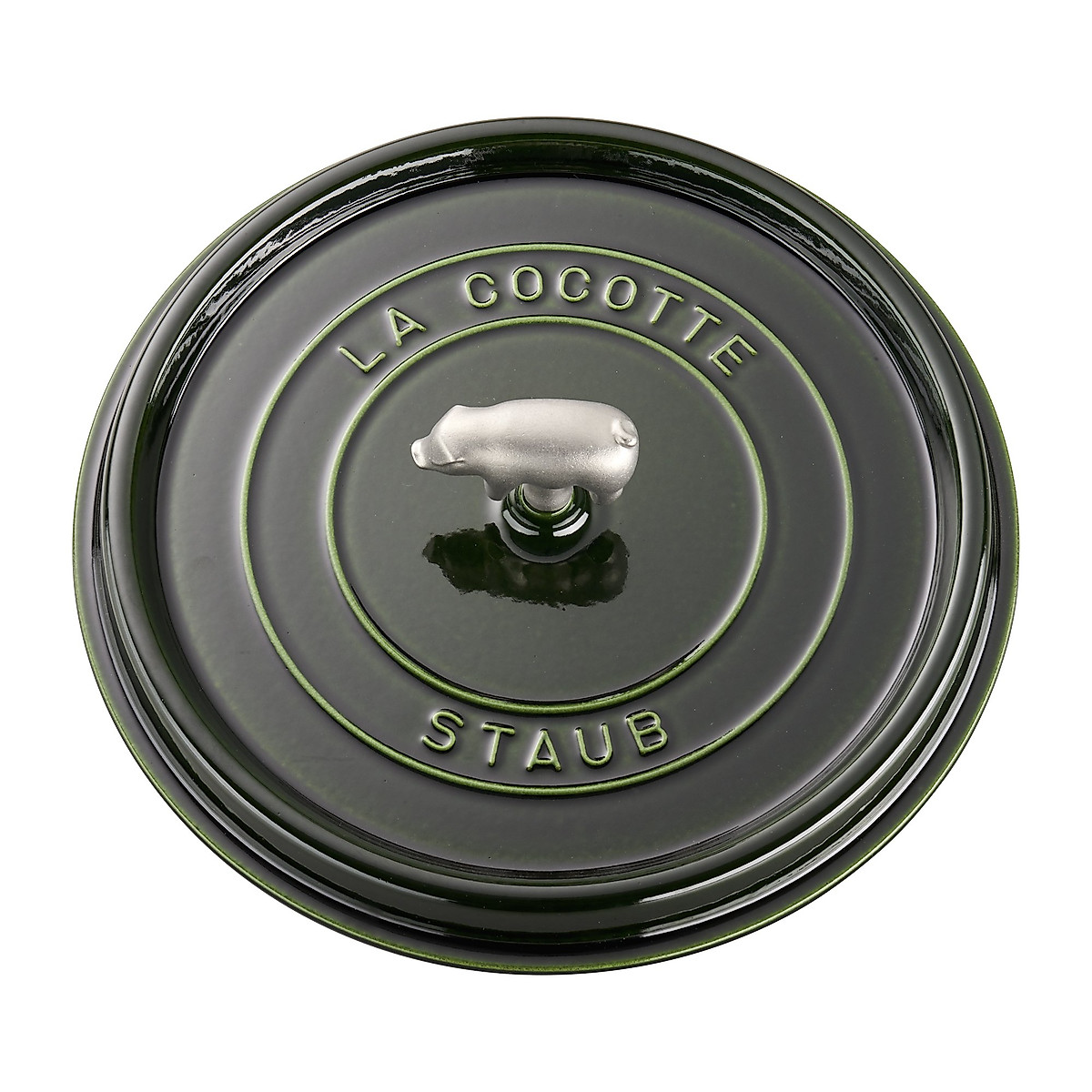 Staub Cast Iron 6-qt Cochon Shallow Wide Round Cocotte - Basil, Made in France