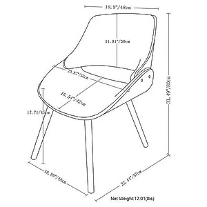 SIMPLIHOME Malden Dining Chair in Distressed Brown Vegan Leather, 22.8" W x 20.9" D x 30.9" H, Mid-Century Modern Wood Back Chair for Dining Room