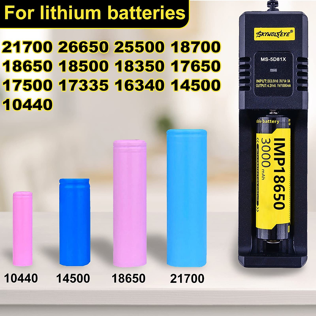 18650 Rechargeable Battery Charger for 3.7v Lithium ion Battery 18650 26650 21700 14500 16340 10440 16340 14650 18350 18500 Battery