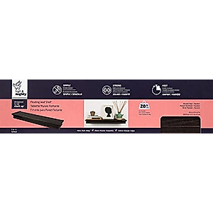 HIGH & MIGHTY 515612 Decorative 24" Floating Shelf Holds up to 20lbs, Easy Tool-Free Dry Wall Installation, Beveled, Retail Packaging, Espresso