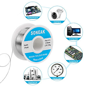 SONEAK 60/40 Tin Lead Solder With Rosin Core For Electrical Soldering 1.0mm 50g