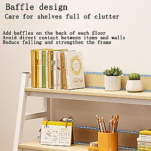 YAFXAIG Desktop Bookshelf Computer Desk,Desk Hutch Dorm， 2-Tier Wood Hutch Bookcase Organizer, for Home Office Dorm Furniture Storage Shelves (White, 45.3in*35.5in*12.6in)